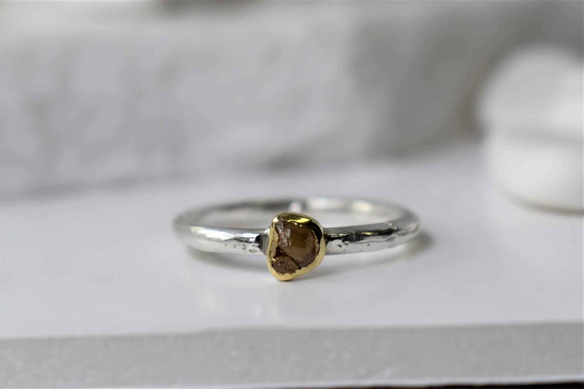 Ring "Crete" met ruwe diamant - M59,5 - Nico Taeymans